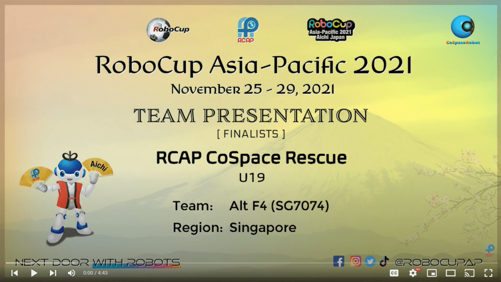 RCAP CoSpace Rescue U12 Teams Presentation @ RCAP 2021 Aichi Japan ...